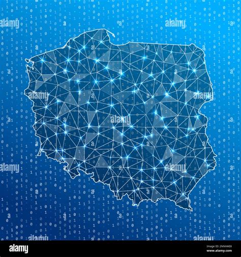 Network Map Of Poland Country Digital Connections Map Technology Internet Network