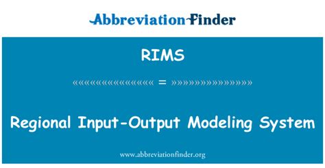 Rims Definition Regional Input Output Modeling System Abbreviation