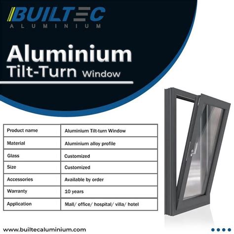 Grey Aluminium Tilt Turn Window Builtec Aluminum