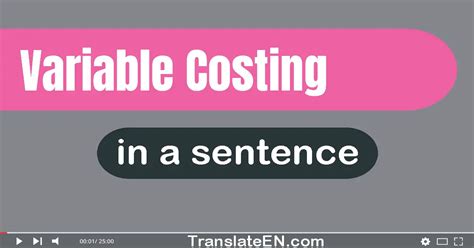 Variable Costing In A Sentence