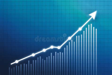 A Professional Line Graph On Gradient Blue Background Shows Rising