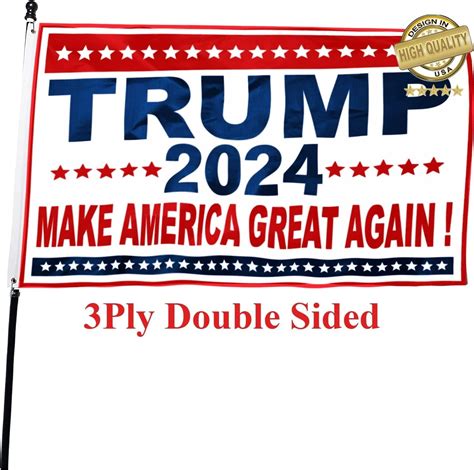 Premium Flag For Trump 2024 Make America Great Again 3ply 200d