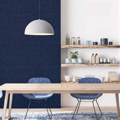 Weave Texture By Arthouse Navy Wallpaper Wallpaper Direct