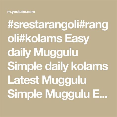 Srestarangoli Rangoli Kolams Easy Daily Muggulu Simple Daily Kolams Latest Muggulu Simple