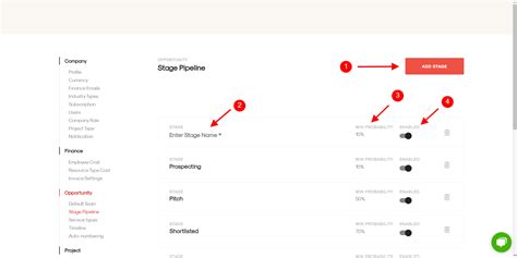 create stage pipelines for your opportunities and projects