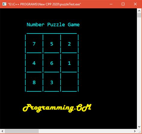 Number Puzzle Game In C