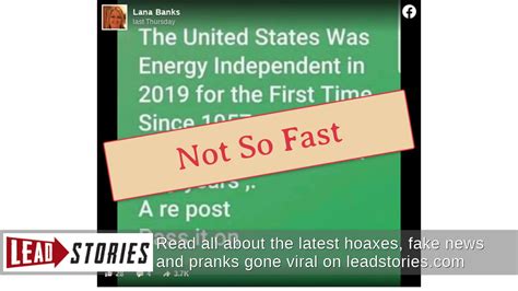 Fact Check The United States Energy Independence Was Not Sent Back