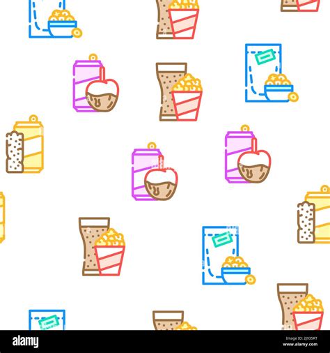 Snacks Food And Drink Vector Seamless Pattern Stock Vector Image And Art