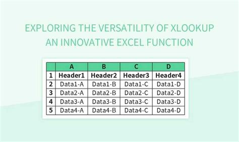 exploring the versatility of xlookup an innovative excel function excel