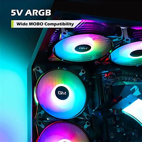 Gim Rgb Case Fans 120mm 3 Pack Diy Black Pc Fan Quiet Computer Cooler