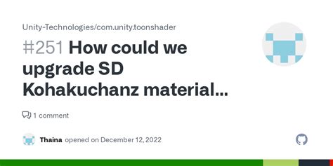 How Could We Upgrade SD Kohakuchanz Material Properly Issue 251