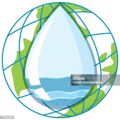 Icône De La Goutte Deau Sur Le Globe Terrestre Vecteurs Libres De