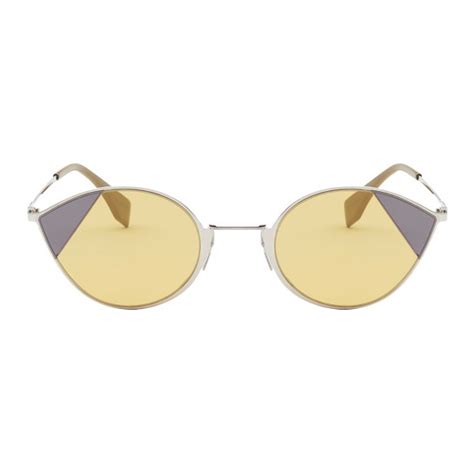 Fendi Cut Eye Silver Cat Eye Sunglasses Sunglasses Fendi