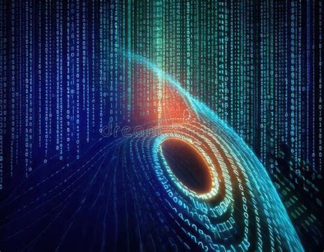 Flowing Binary Code Background In Technology Stock Illustration