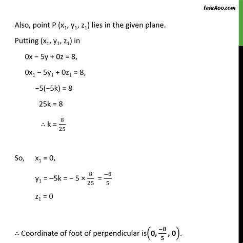 Ex 113 4 Find Coordinates Of Foot Of Perpendicular Equation Of P