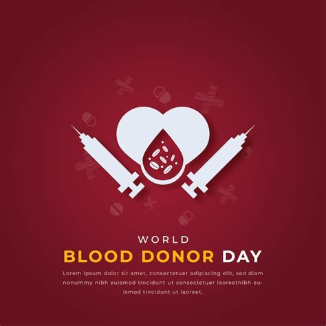 Premium Vector World Blood Donor Day Paper Cut Style Vector Design