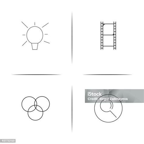 창조적인 프로세스 및 설계 간단한 선형 아이콘 설정합니다 개요 벡터 아이콘 0명에 대한 스톡 벡터 아트 및 기타 이미지 0명