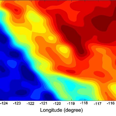 Moho Depth Variations Of The Test Area Values Are Given In Km