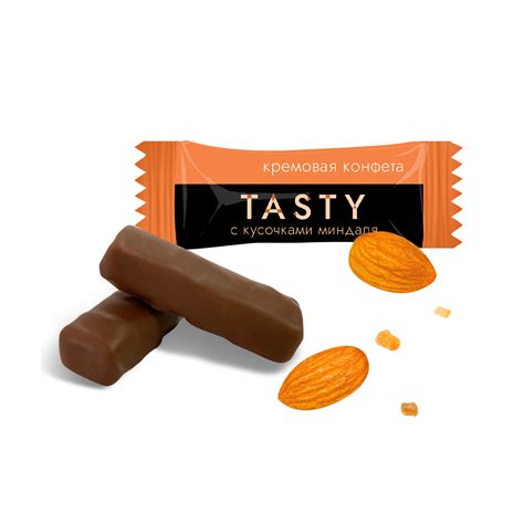 Конфеты кремовые, покрытые молочной шоколадной глазурью «Tasty с ...