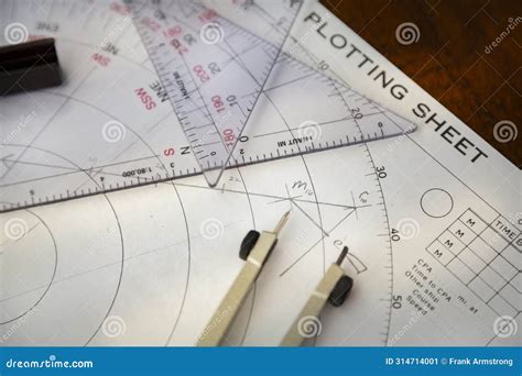 Above Image Of A Navigator S Radar Plotting Chart With A Triangle And