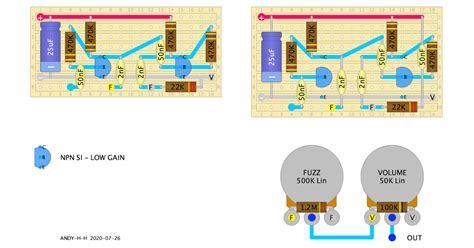Guitar Effects Vero Point To Point Tag Board Layouts Mosrite Fuzzrite Silicon Point