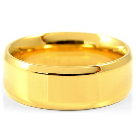 8 Mm Polished Gold Tone Angular Ring In Stock Fort Tempus