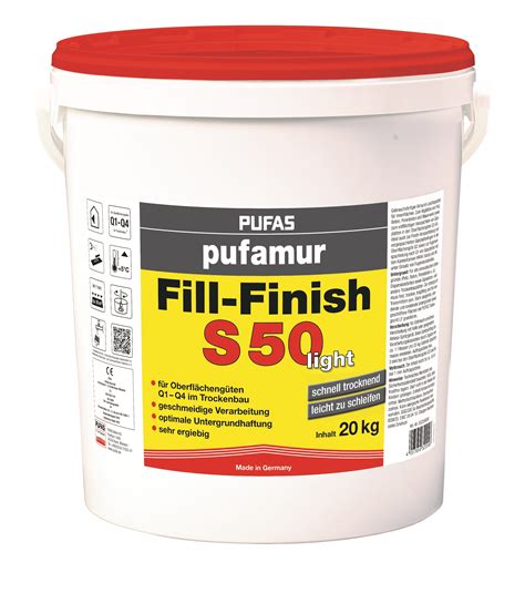Neu von Pufas: Fertigspachtel pufamur Fill-Finish S50 light ...