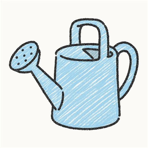 ラフな手書きのジョウロと花｜イラスト・フリー素材なら「シンテリ」