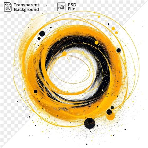 Abstract Energy Scribbles Vector Symbol Kinetic Yellow Energy Scribbles In A Circle Premium Ai