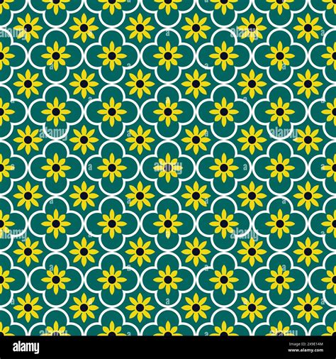 Flower Classic Tile Pattern Geometric Background Flower Tile Vector Stock Vector Image And Art