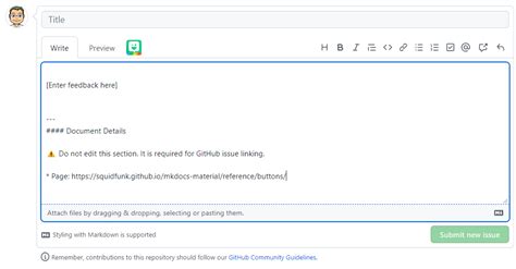 Feature Request Add A Report An Issue Social Link Issue