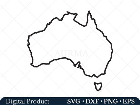 Australia Svg Outline Map Svg Cut File Svg Files For Cricut Etsy