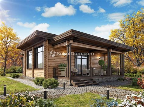 Проект дома из клееного бруса 120 м2 Sokoldom