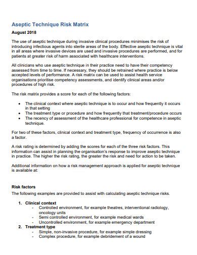 Free 10 Risk Matrix Samples In Pdf Ms Word