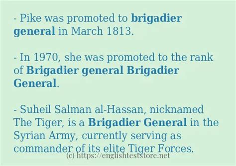 Brigadier General Sentence Examples Englishteststore Blog