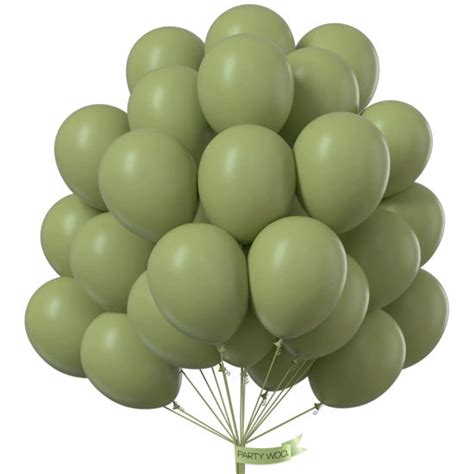 Getuscart Partywoo Retro Green Balloons 50 Pcs 12 Inch Sage Green