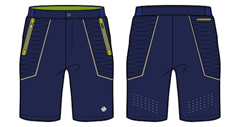 스포츠 반바지 디자인 컨셉 벡터 템플릿 축구 농구 배구 럭비 테니스 배드민턴 및 러닝 액티브 웨어 쇼츠 디자인의 전면 및 후면 뷰가 있는 축구 반바지 컨셉 0명에 대한 스톡