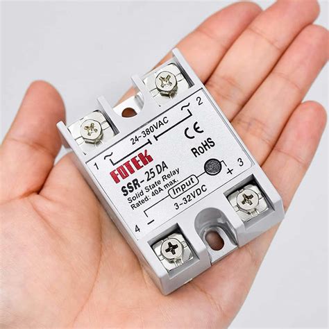 Ssr 25da Ssr Röle Ac Çıkış Dc Tetik 25a Ac 24 380v Tek Fazlı Solid