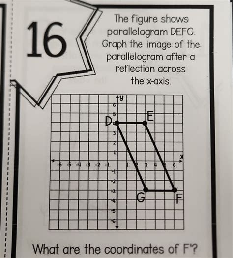 Solved The Figure Shows Parallelogram Defg 16 Graph The Image Of The Parallelogram After A R