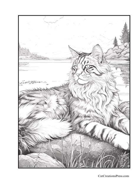 Maine Coon Cat Coloring Pages Cat Creations Press
