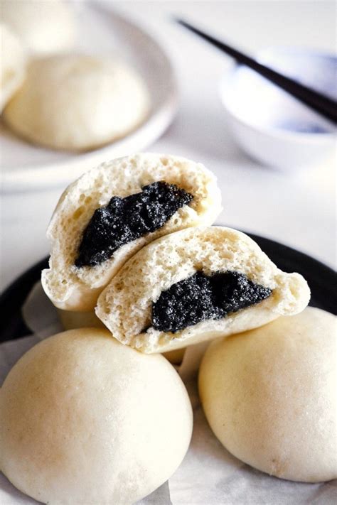 Steamed Black Sesame Red Bean Buns Artofit