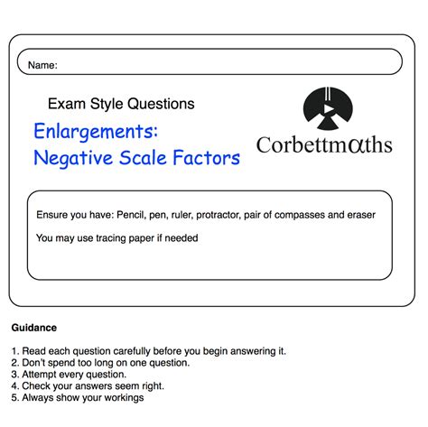 Enlargements Negative Scale Factor Practice Questions Corbettmaths