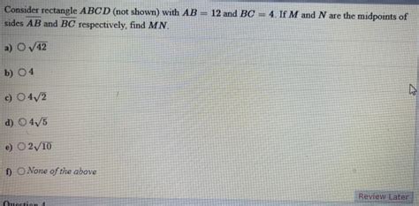 Solved Consider Rectangle Abcd Not Shown With Ab Sides Ab