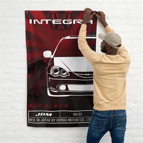 Honda Integra 4th Gen Dc5 Flag Acura Rsx Banner Integura Jdm Car Garage Wall Art Man Cave