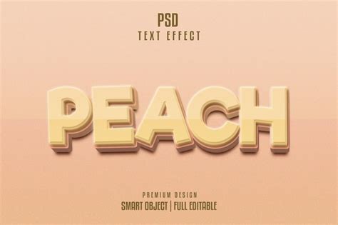Premium Psd Peach 3d Text Effect Template