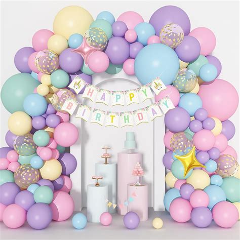 Unicorn Balloons Arch Garland Kit Unicorn Balloon Pastel Pink Purple