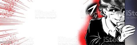 70 년대 Shoujo 만화에서 검은 머리와 자연스러운 파마를 가진 아름다운 소년의 흑백 그림 배신에 벽의 균열을 통해 화를 내며 노려보고 벽에 대한 스톡 벡터 아트 및