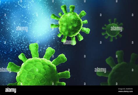 Dangerous Virus Under Microscope Illustration Laboratory Research
