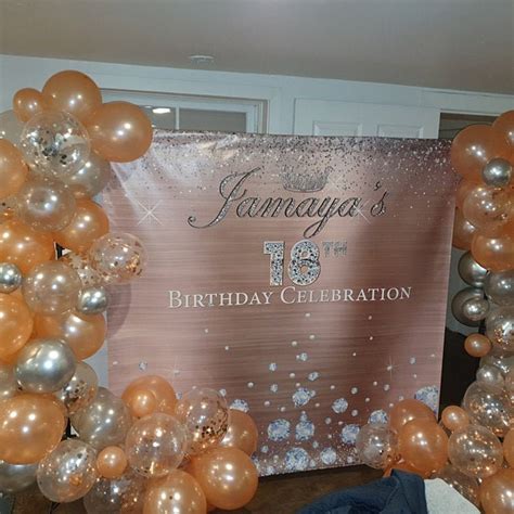 Sweet 16 Backdrop 16th Birthday Backdrop Rose Gold Etsy