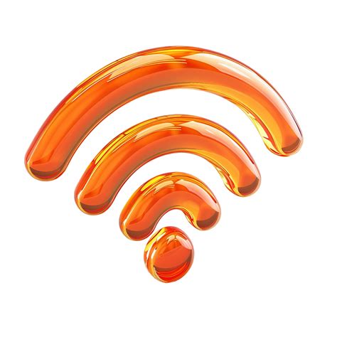 A Stunning 3d Render Of A Glossy Orange Wifi Symbol 55540282 Png